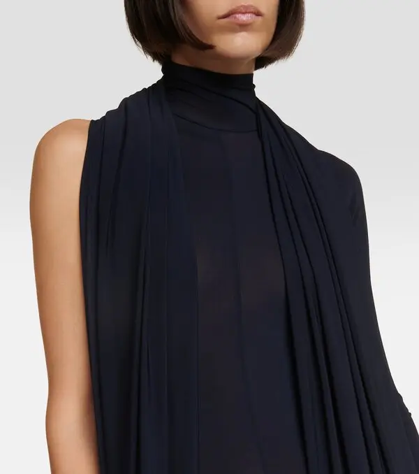 Alaïa Jersey Jumpsuit With Cape Detail