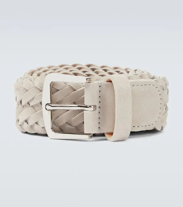 Loro Piana Woven Suede Belt - Beige