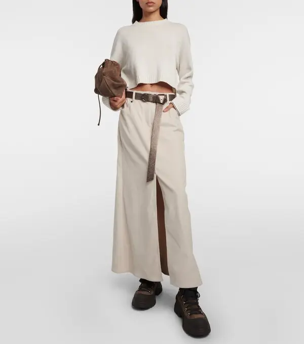 Brunello Cucinelli Cotton Corduroy Maxi Skirt