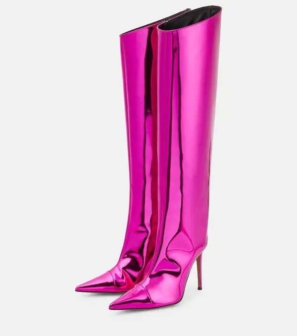 Alexandre Vauthier Metallic Over-the-knee Pointed Toe Boots