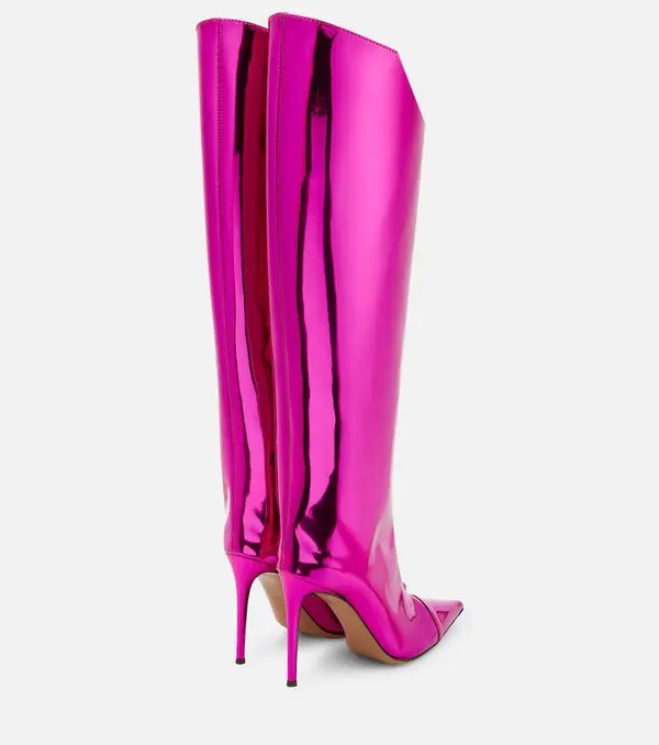 Alexandre Vauthier Metallic Over-the-knee Pointed Toe Boots