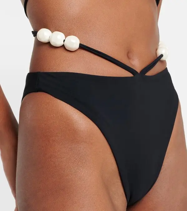 Magda Butrym Beaded Bikini Bottoms - Black