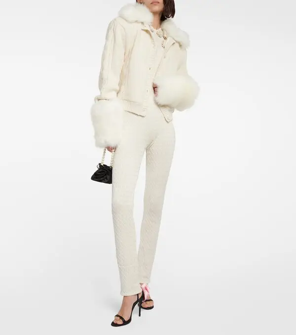 Magda Butrym Cream Cable-knit Silk Jumpsuit