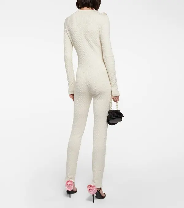 Magda Butrym Cream Cable-knit Silk Jumpsuit