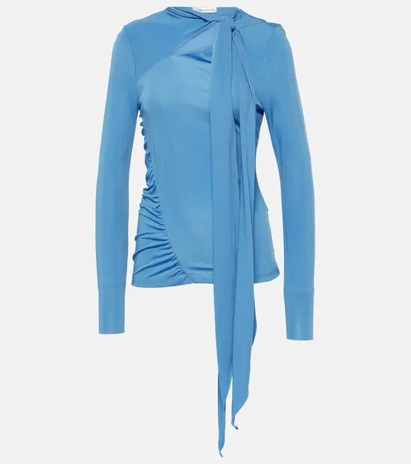 Victoria Beckham Tie-detail Top - Blue