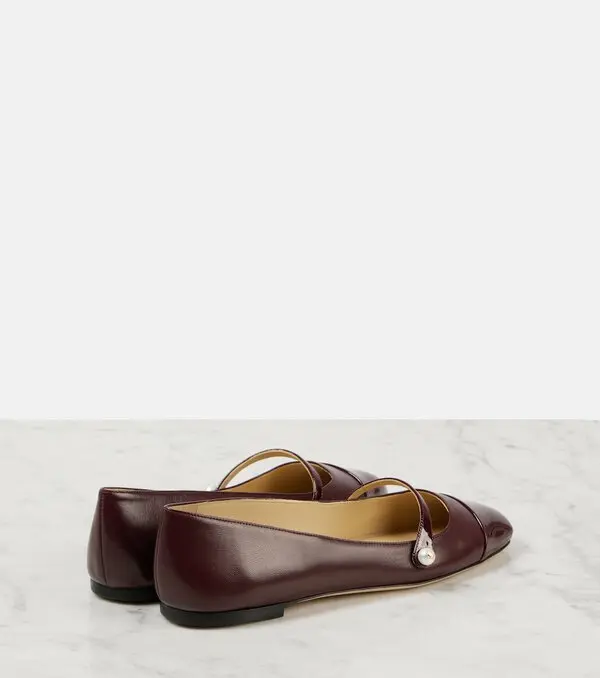 JIMMY CHOO Elisa Leather Mary Jane Flats