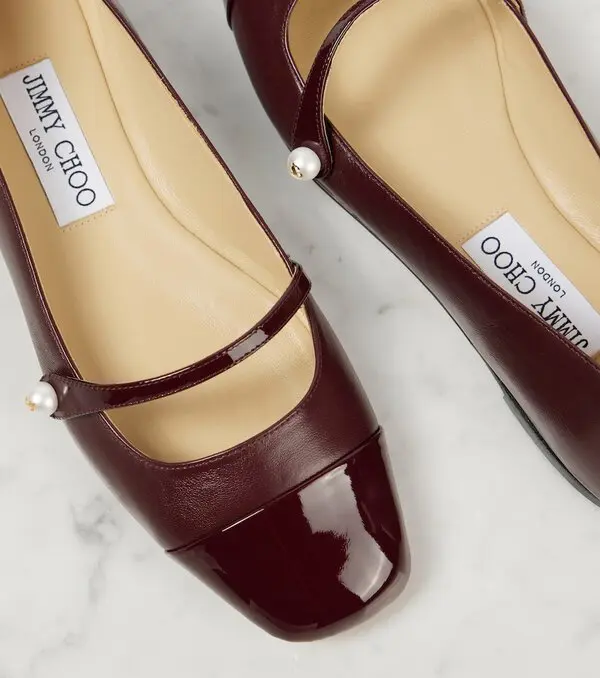 JIMMY CHOO Elisa Leather Mary Jane Flats