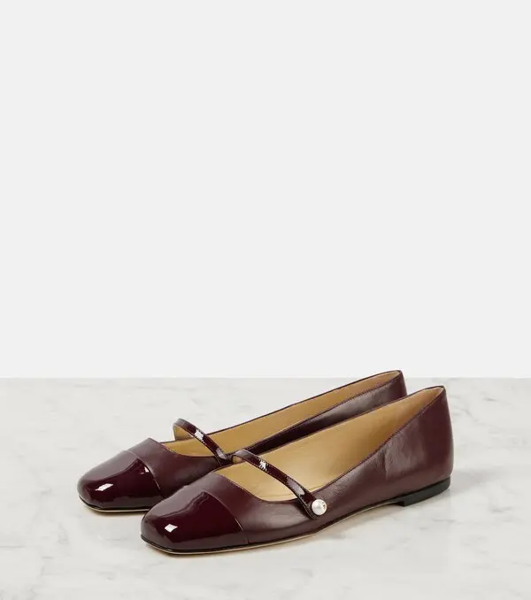 JIMMY CHOO Elisa Leather Mary Jane Flats