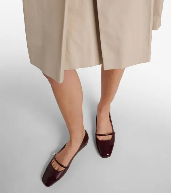 JIMMY CHOO Elisa Leather Mary Jane Flats