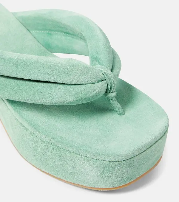 Dries Van Noten Suede Platform Thong Sandals