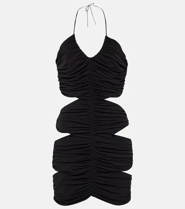 MONOT Halterneck Cutout Minidress - Black