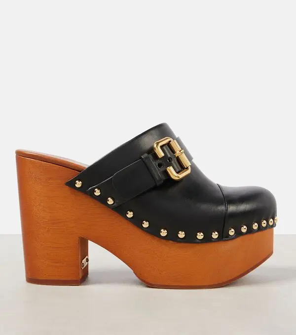 Chloé Jeannette Studded Leather Clogs