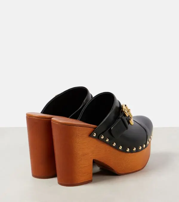 Chloé Jeannette Studded Leather Clogs