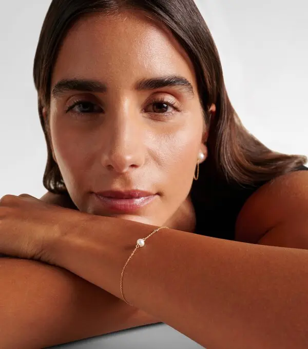 Mateo 14kt Yellow Chain Bracelet With Diamonds And Pearls