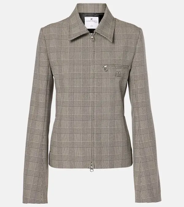 COURREGES Courrèges Prince Of Wales Check Wool-blend Jacket - Beige