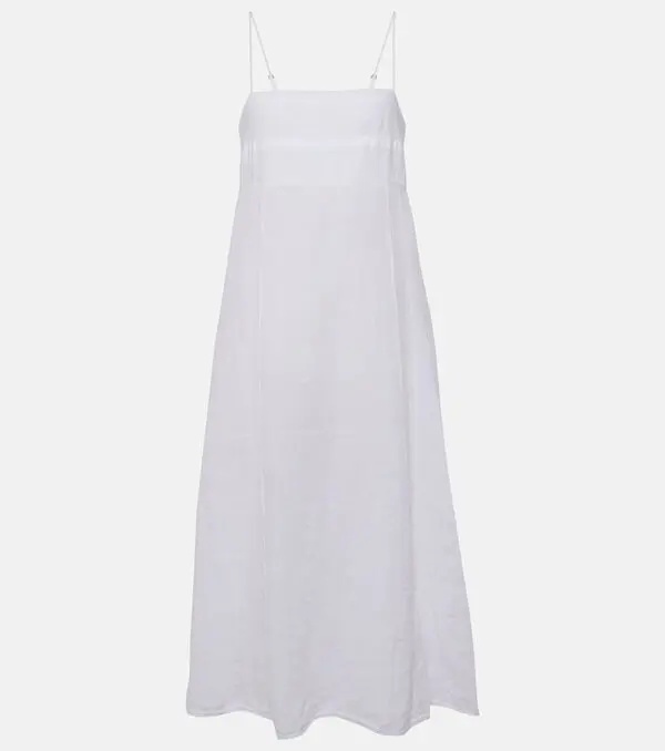 Velvet By Graham & Spencer Stephie Linen Midi Dress - White