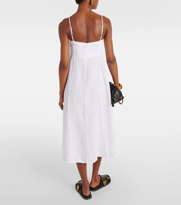 Velvet By Graham & Spencer Stephie Linen Midi Dress - White