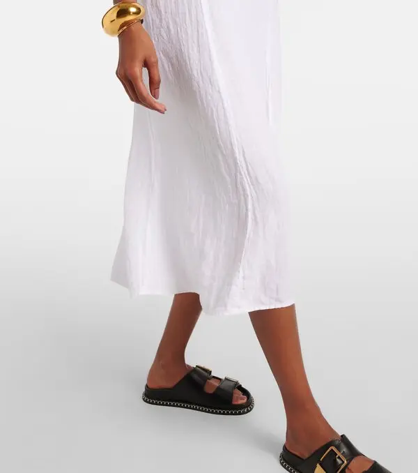 Velvet By Graham & Spencer Stephie Linen Midi Dress - White