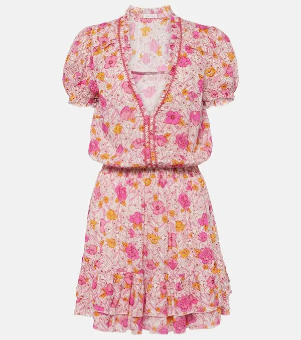 Poupette St Barth Printed Cotton Mini Dress - Pink