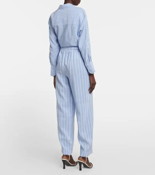 Vince High-rise Wide-leg Striped Trousers