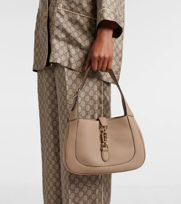 Gucci Jackie 1961 Small Leather Shoulder Bag - Beige