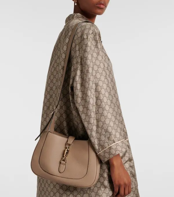 Gucci Jackie 1961 Small Leather Shoulder Bag - Beige