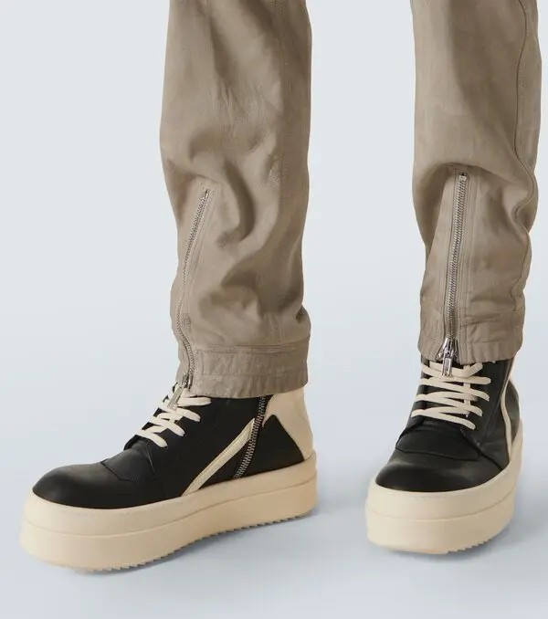 Rick Owens Leather Cargo Pants - White