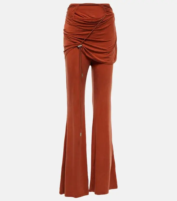 Jacquemus Le Pantalon Espelho Fla Pants In Terracotta - Red