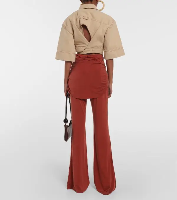 Jacquemus Le Pantalon Espelho Fla Pants In Terracotta - Red