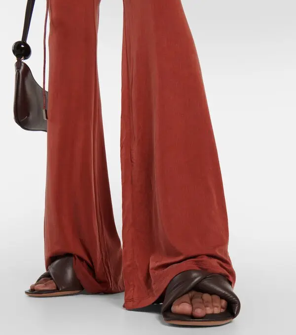 Jacquemus Le Pantalon Espelho Fla Pants In Terracotta - Red