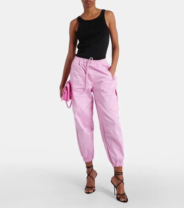 Ag High-rise Cotton Cargo Pants