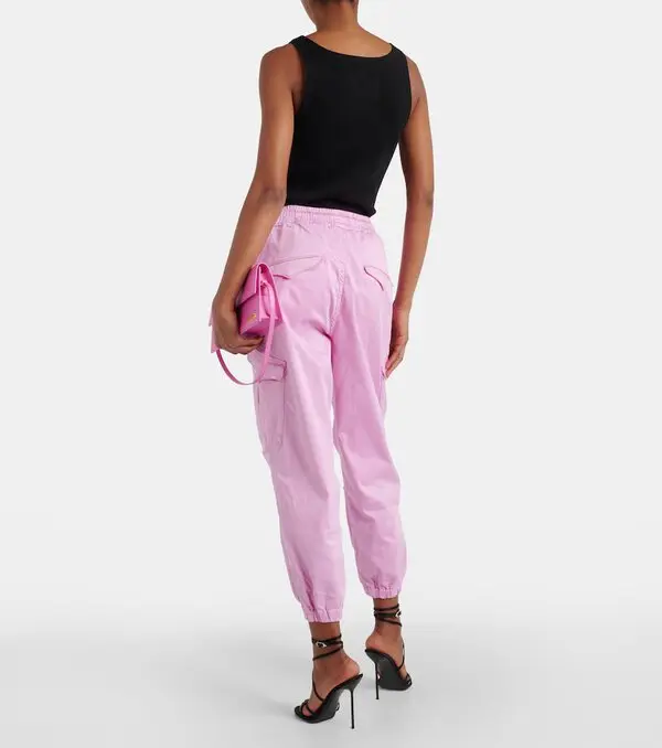 Ag High-rise Cotton Cargo Pants