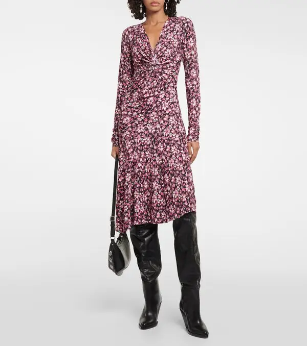 MARANT ETOILE Lania Printed Jersey Midi Dress