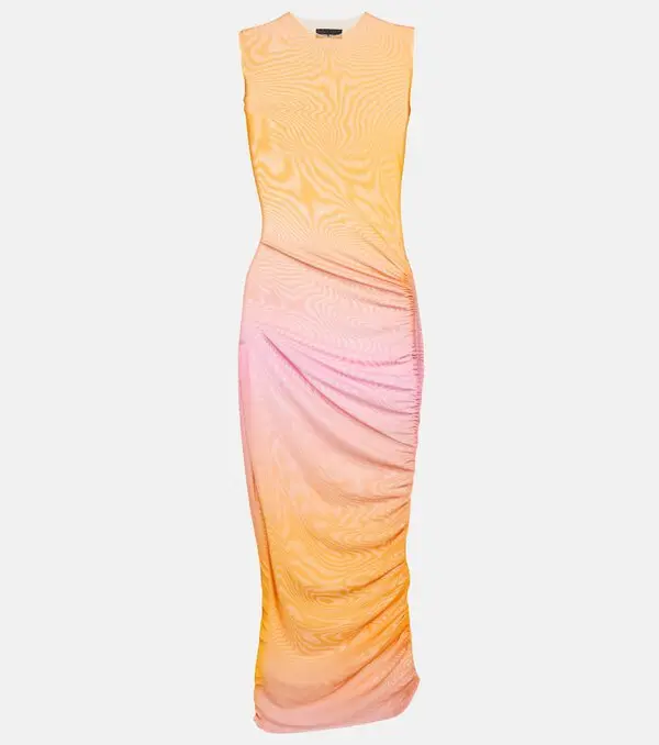 LOUISA BALLOU Ruched Midi Dress - Multicoloured