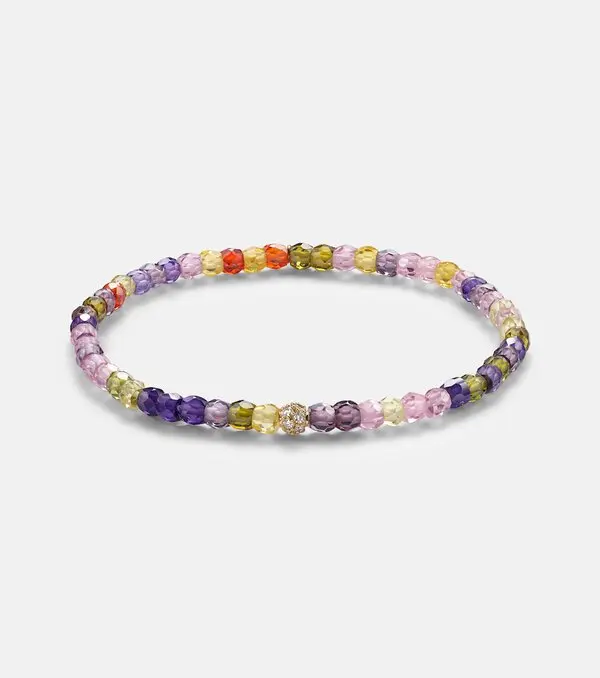 SYDNEY EVAN 14kt Gold Multi-stone Zirconia And Diamond Bracelet - Multicoloured