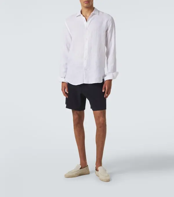 Orlebar Brown Giles Linen Long-sleeved Shirt - White