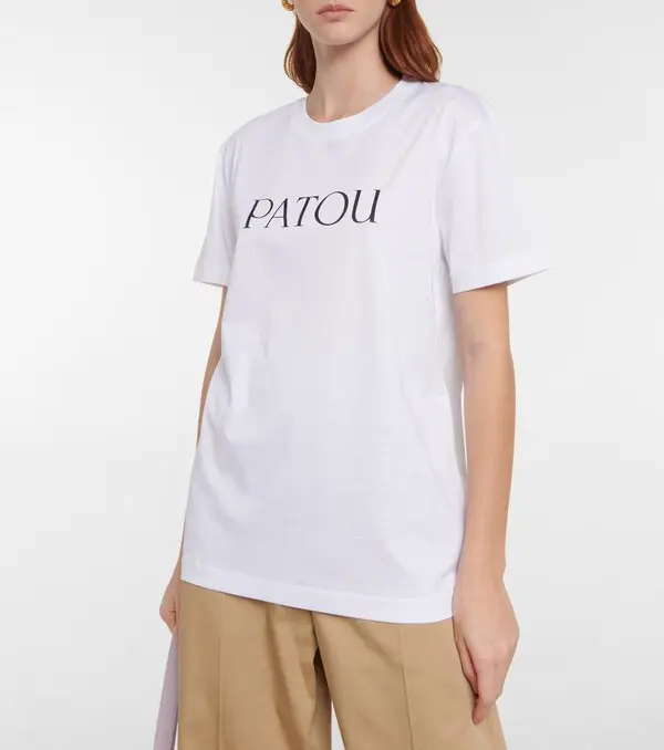 PATOU Logo Cotton Jersey T-shirt - White