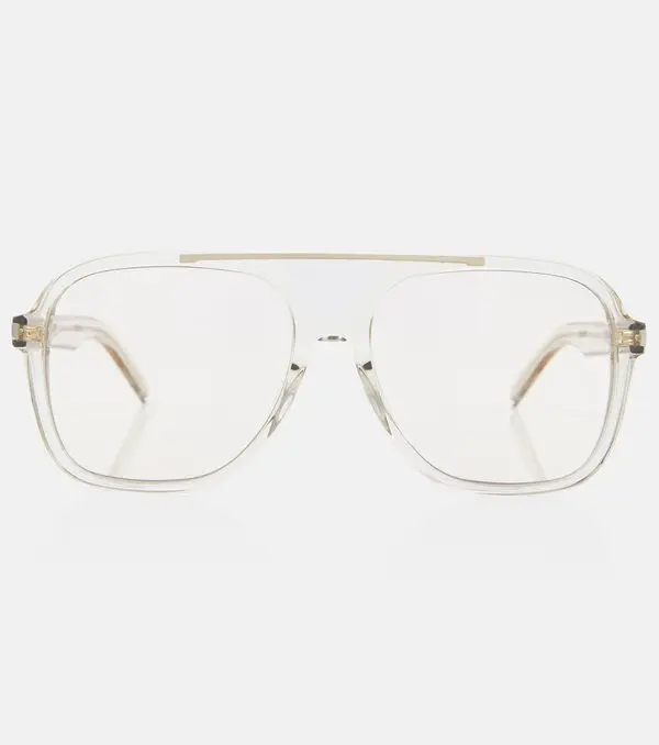 Saint Laurent Aviator Acetate Sunglasses - Transparent