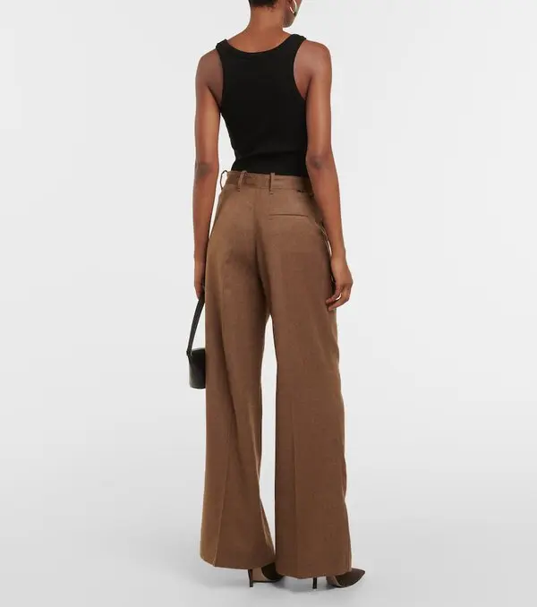 Ag X Emrata Joan Wool Wide-leg Trousers