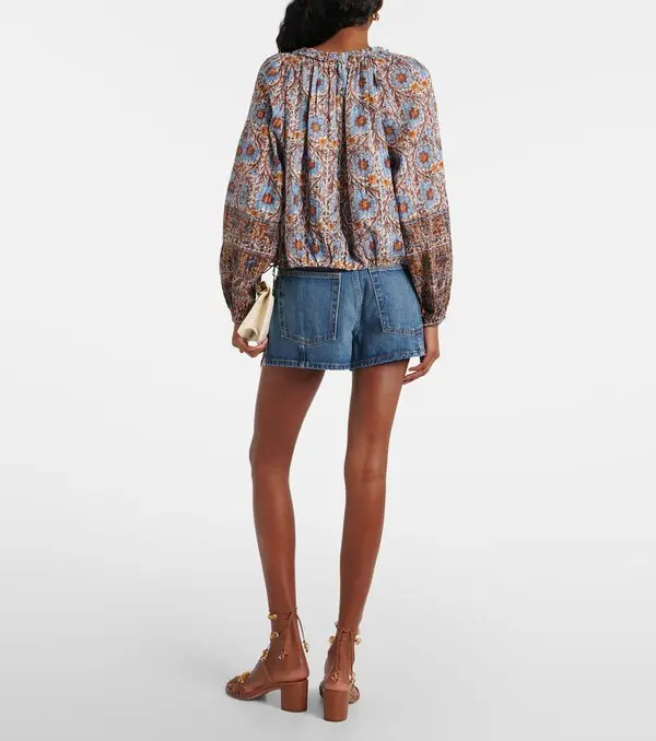 Ulla Johnson Silva Printed Cotton-blend Blouse