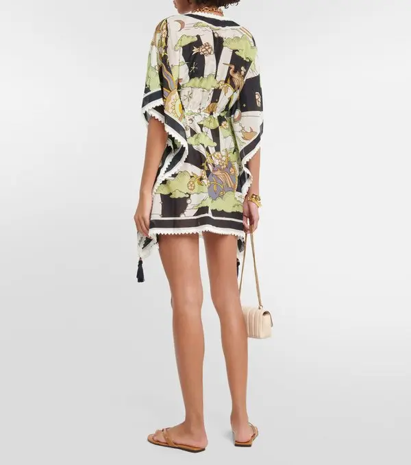 Tory Burch Printed Cotton And Silk Minidress