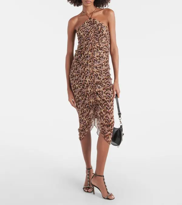 MARANT ETOILE Valdi Halterneck Midi Dress - Multicoloured