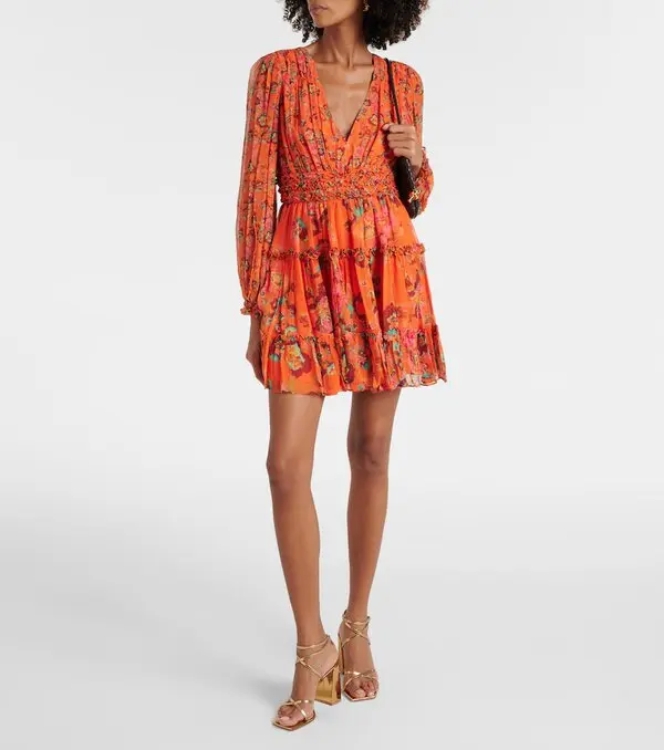 Ulla Johnson Lya Floral Silk Minidress