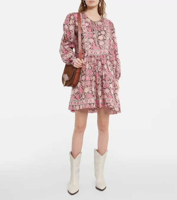 MARANT ETOILE Gilinesia Floral-print Cotton Mini Dress
