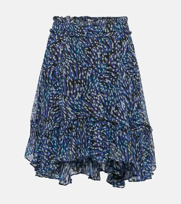 MARANT ETOILE Viera Asymmetric Printed Mini Skirt - Multicoloured