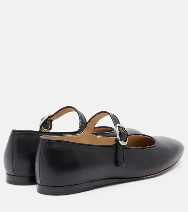 Le Monde Beryl Leather Ballet Flats - Black
