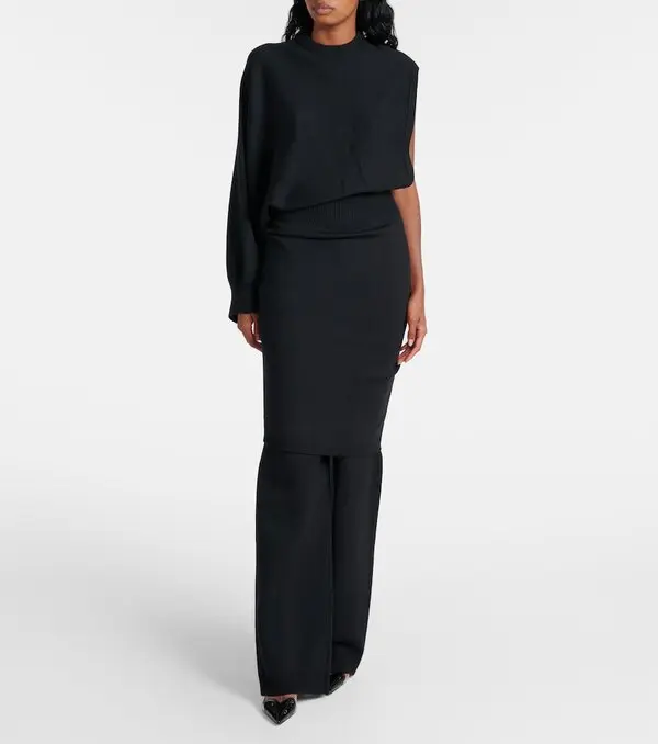 Alaïa High-rise Wool-blend Straight Leg Trousers