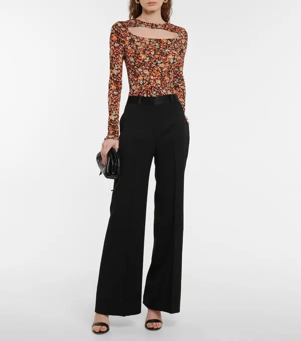 Victoria Beckham Floral Cutout Top
