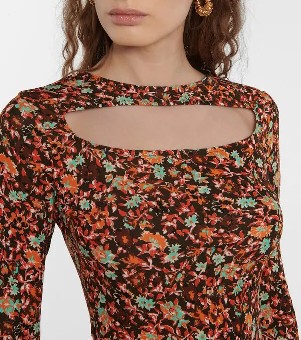 Victoria Beckham Floral Cutout Top