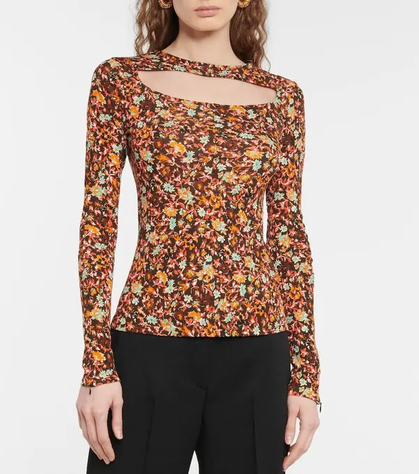Victoria Beckham Floral Cutout Top